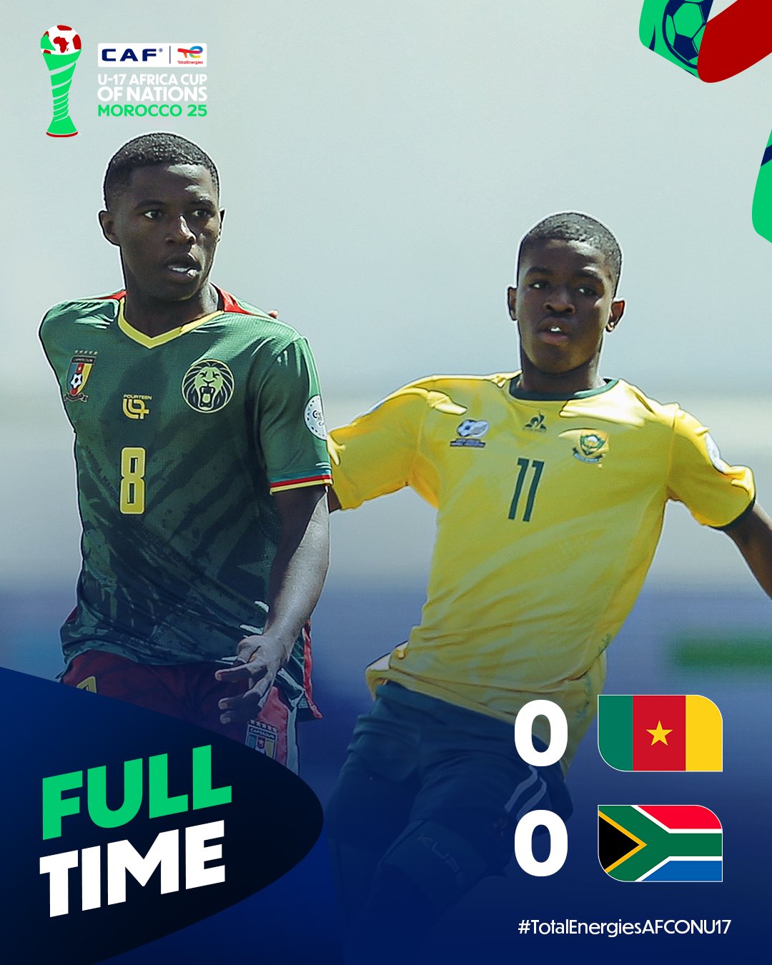 AFCON U17: Cameroon Get First Point Against South Africa