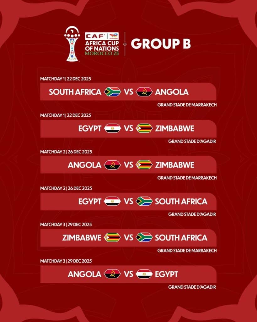 Morocco: schedule of matches for the Egyptian team
