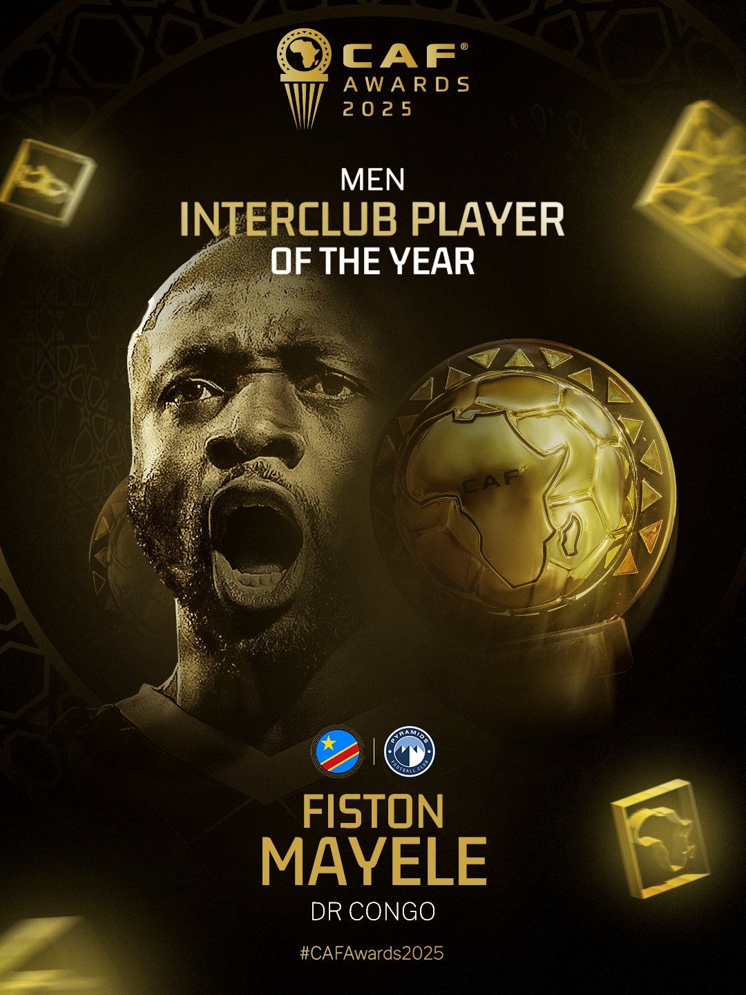 Fiston Mayele Wins CAF Men’s Interclub Player of the Year 2025 After ...